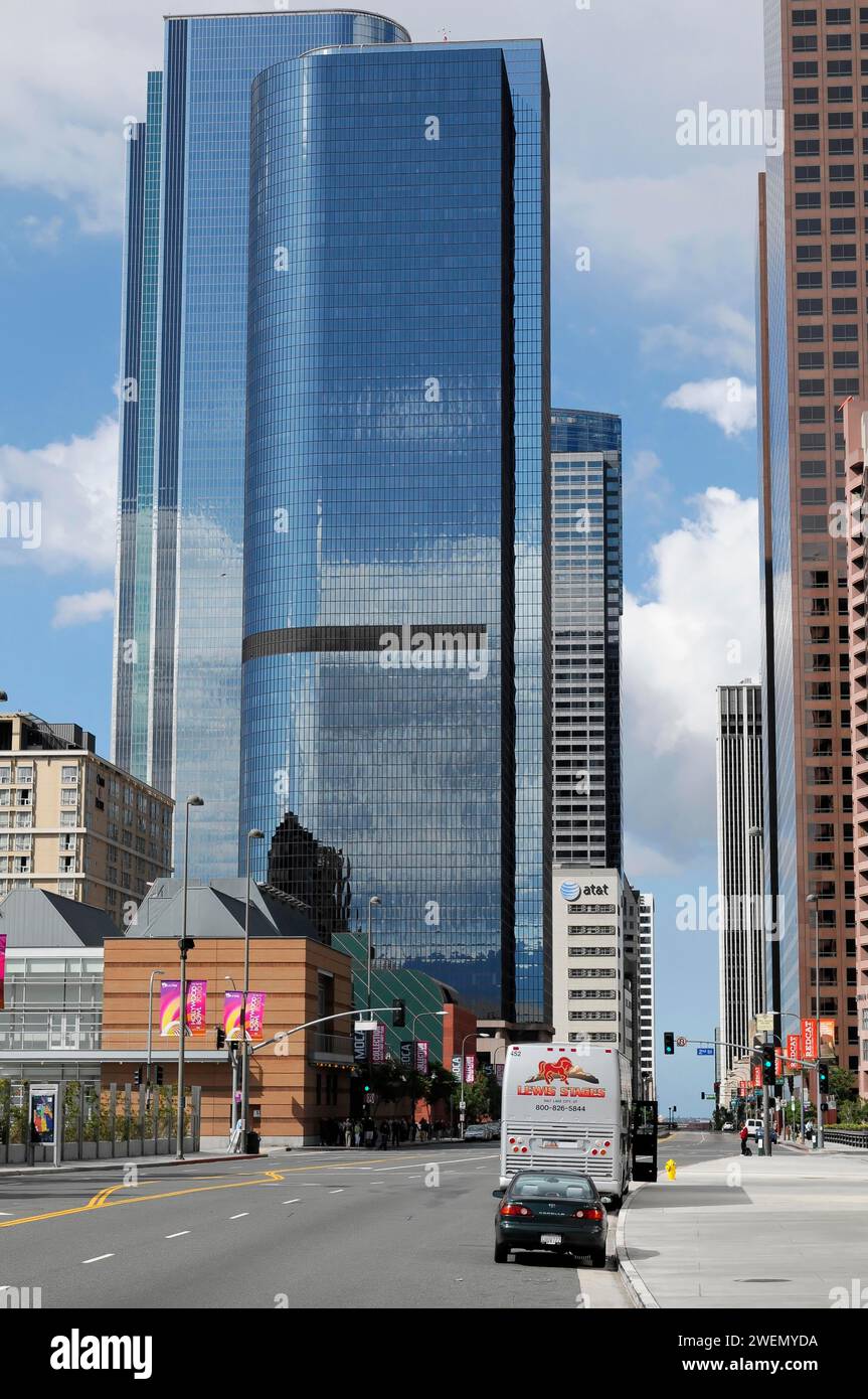 High-rise buildings, financial district, Los Angeles, California, USA ...