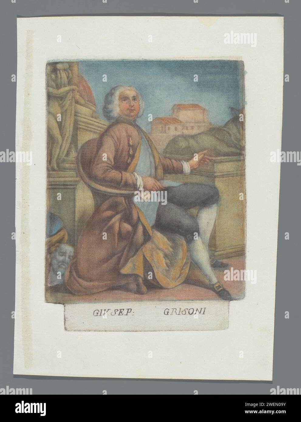 Portret Van Giuseppe Grisoni, Carlo Lasinio, After Giuseppe Grisoni ...