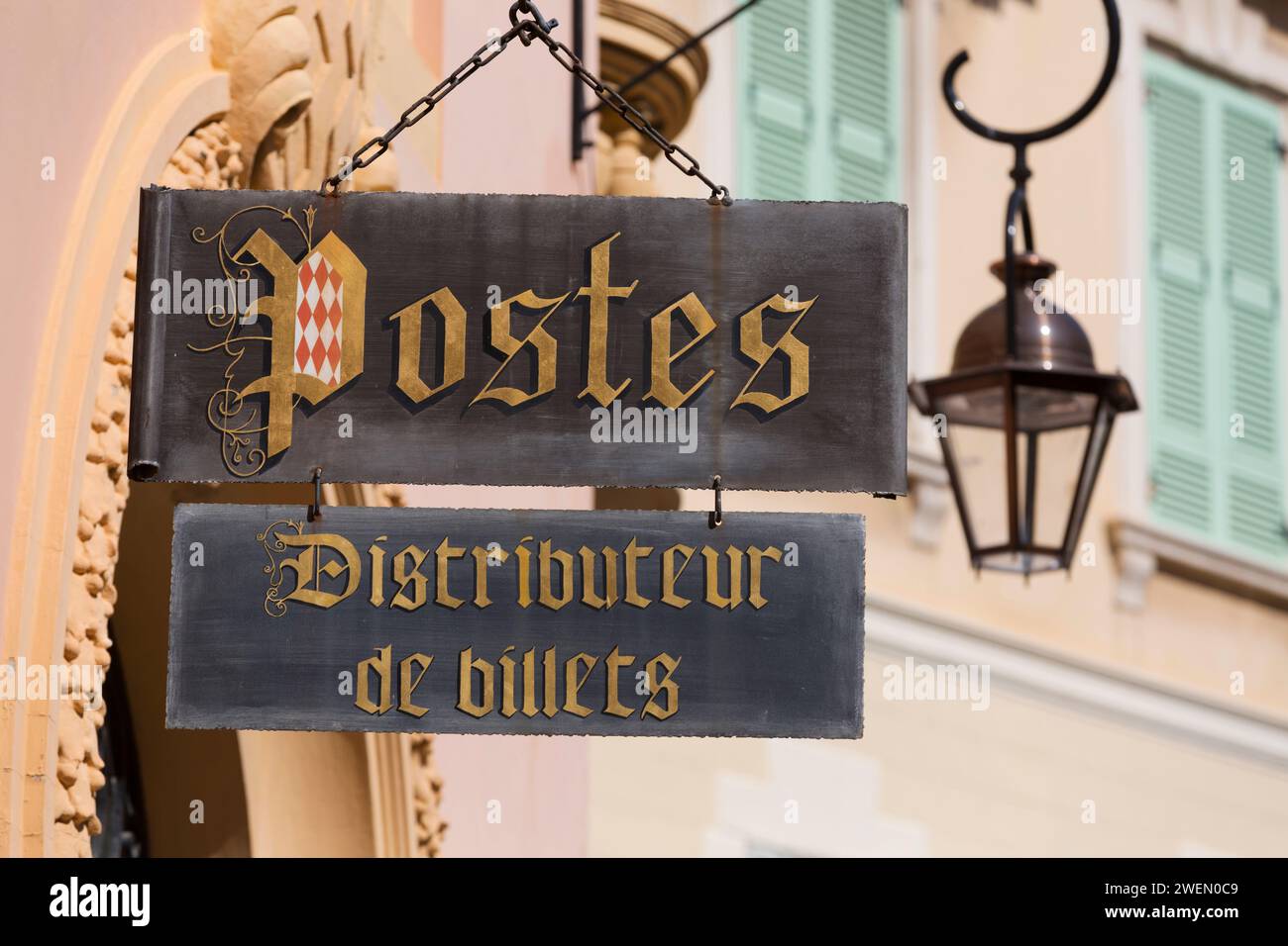 Monaco, signage outside the Post Office near the Palace Stock Photo - Alamy
