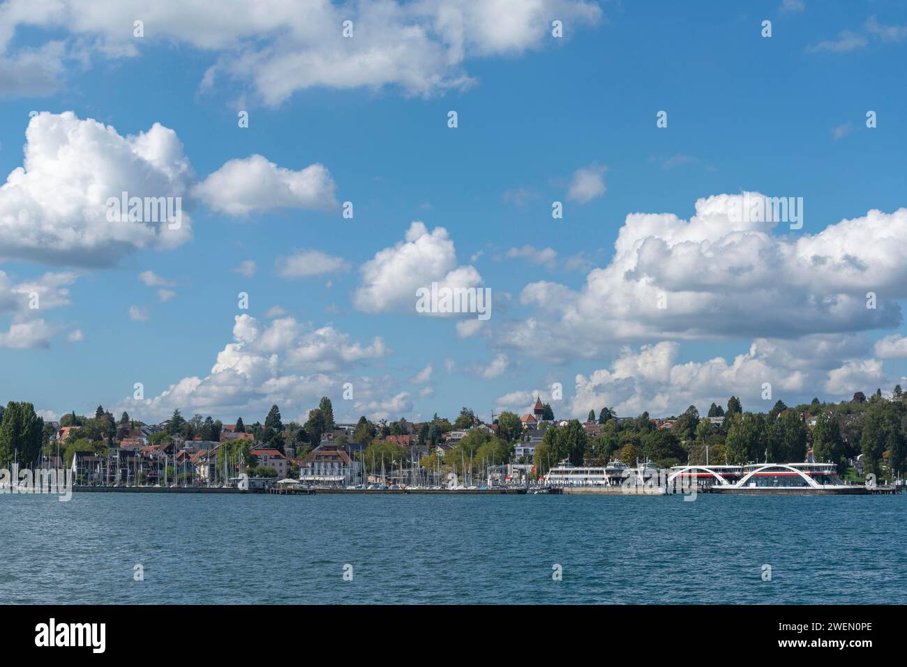 Constance on Lake Constance, Staad district, ferry harbour, car ferries ...