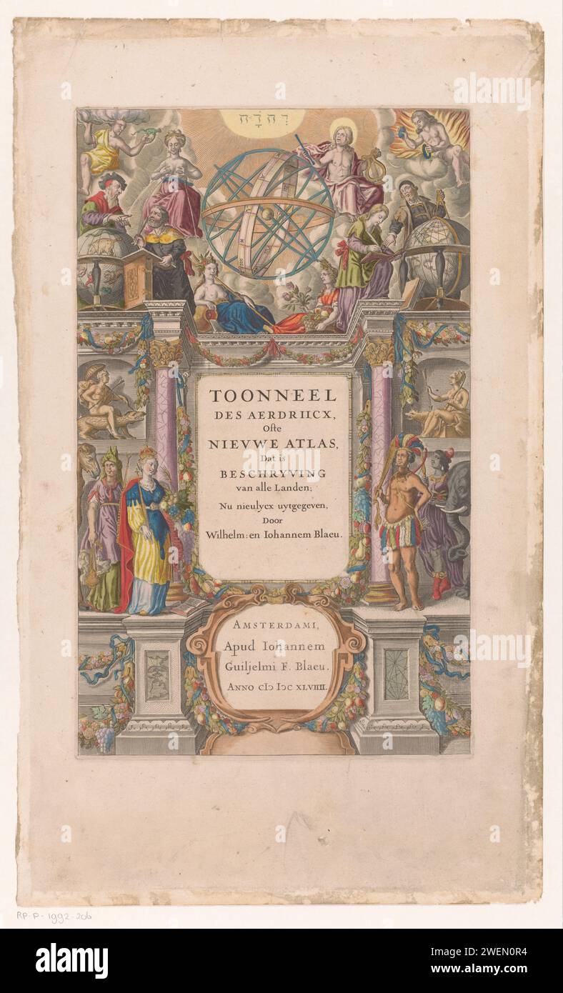 Armillarium, Globes, Gods and Personifications of the four continents ...