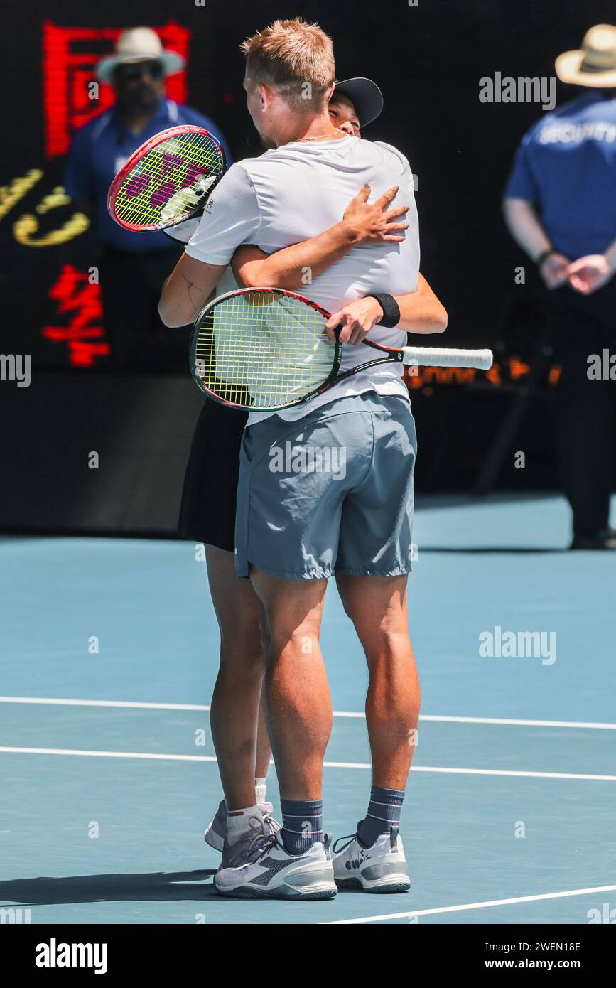 Melbourne, Australia, 26th Jan, 2024. Tennis player Su-Wei Hsieh from Tapei and Jan Zielinski ...