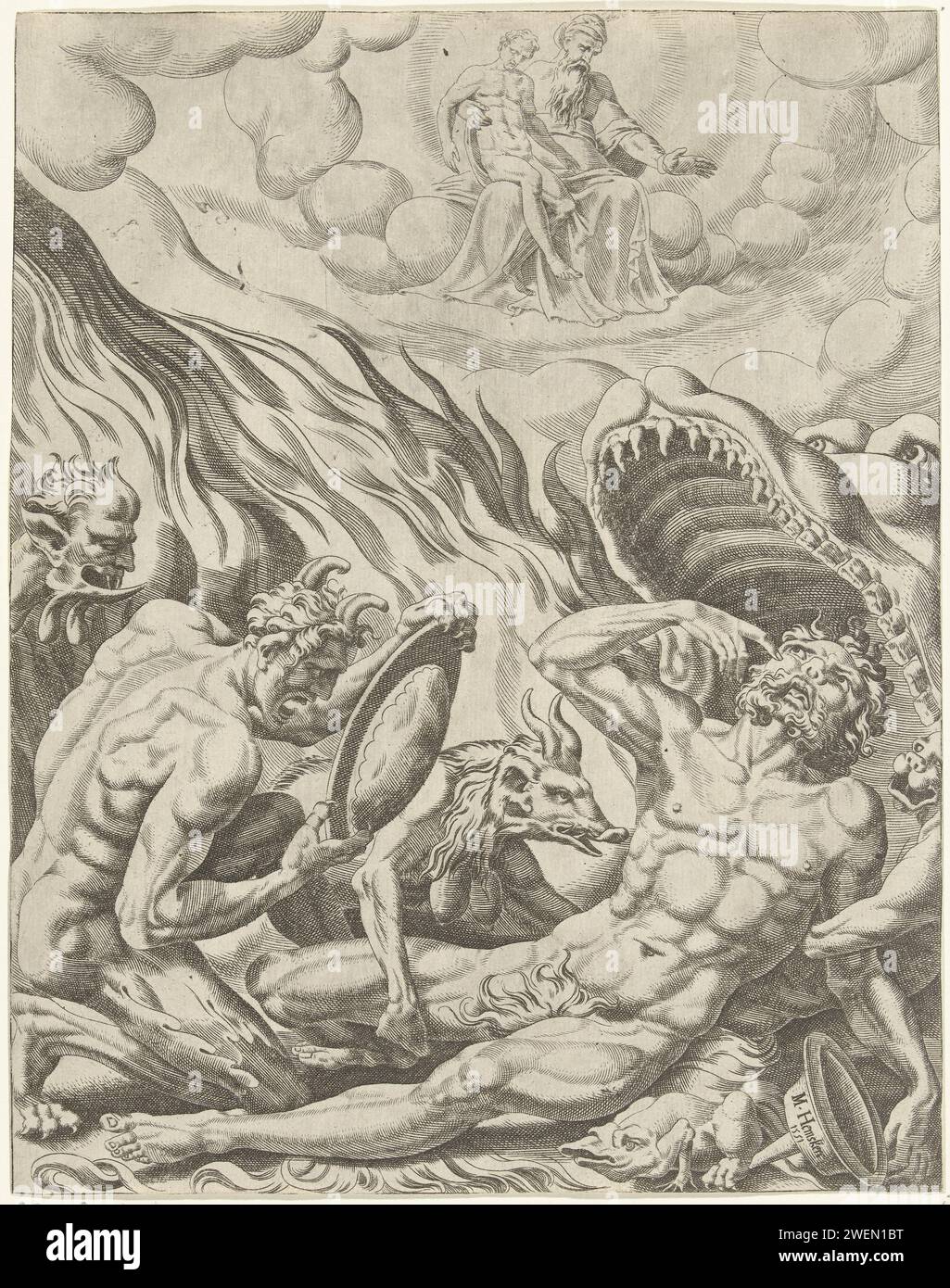 Vision of the rich man in hell, Dirck Volckertsz. Coornhert, after ...