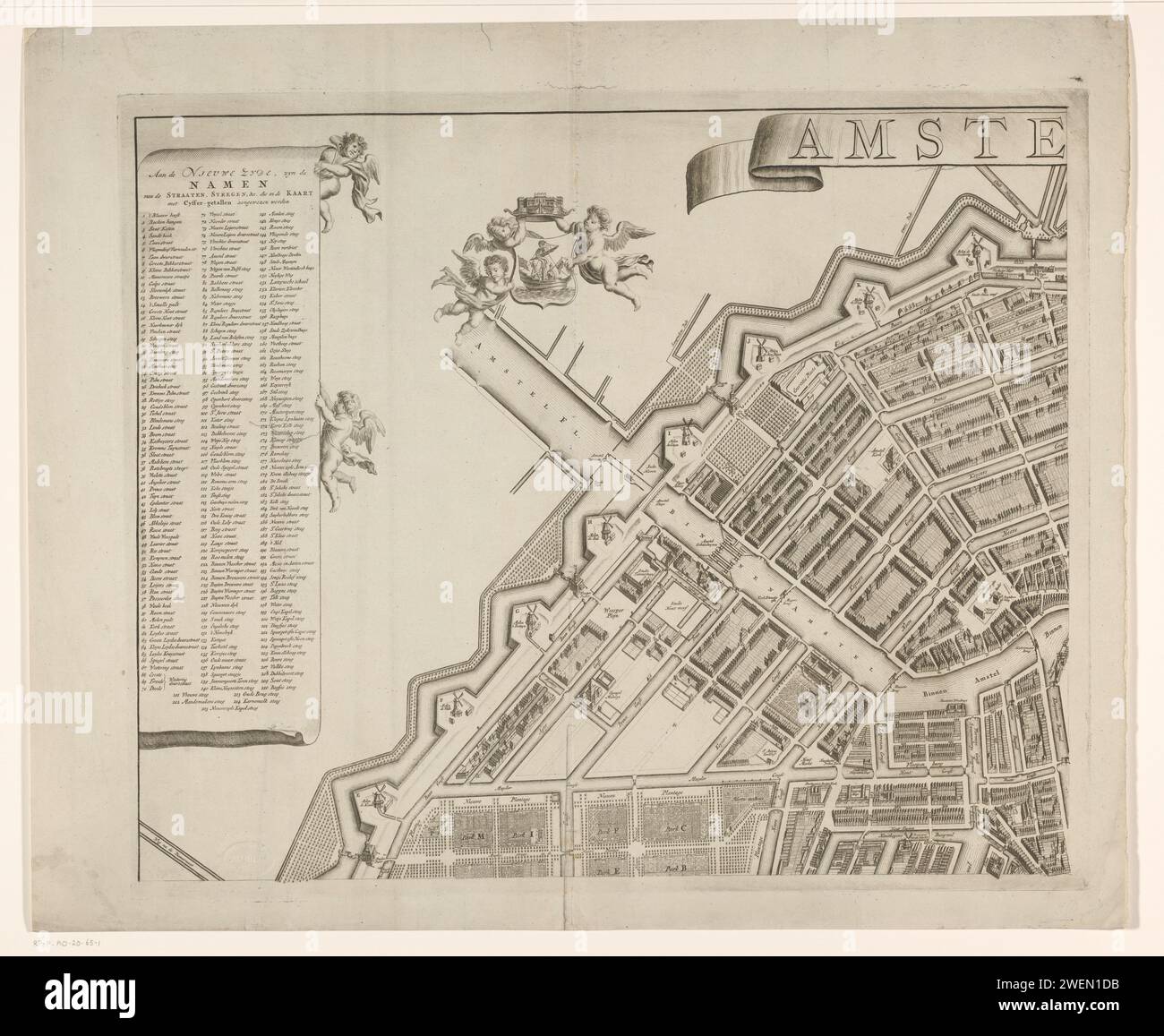 Map of Amsterdam (part top left), Gerrit de Broen (II), 1744 - 1768 ...