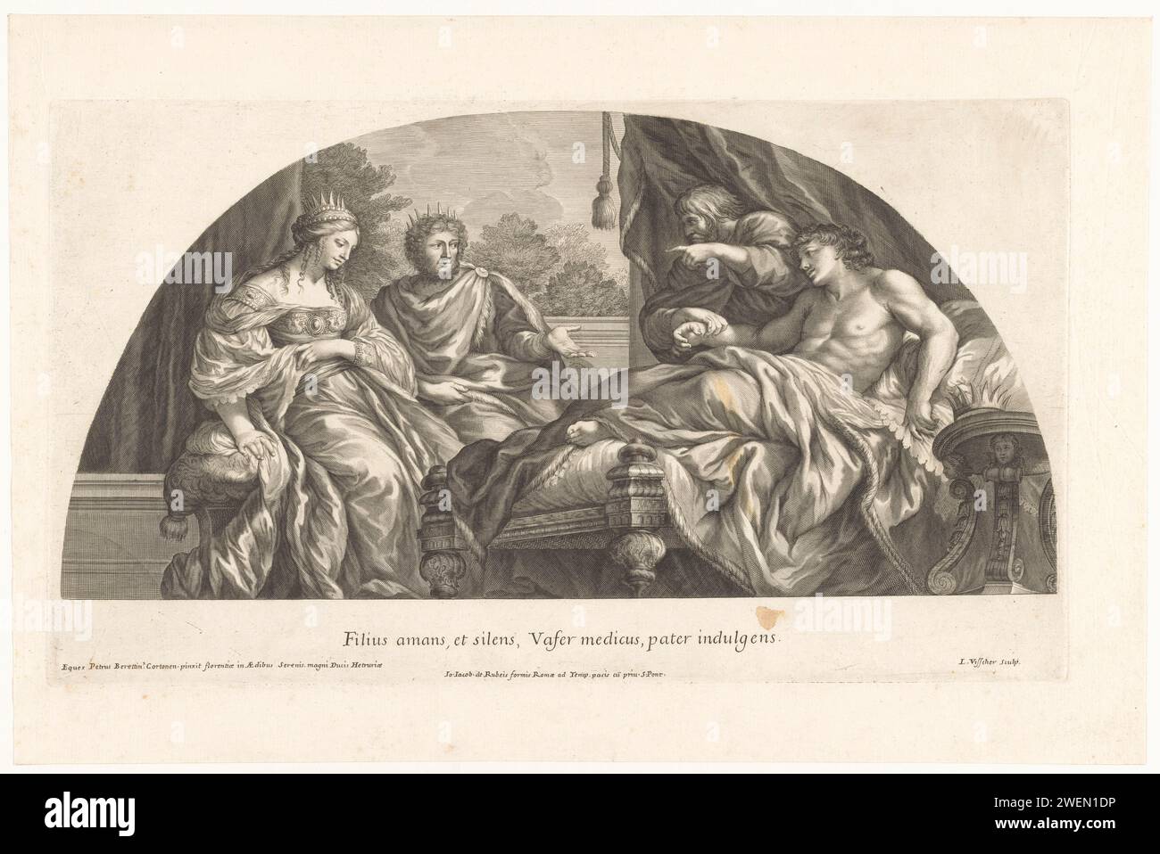Antiochus sick due to love for stratonice, c. 1677 print Antiochus is ...