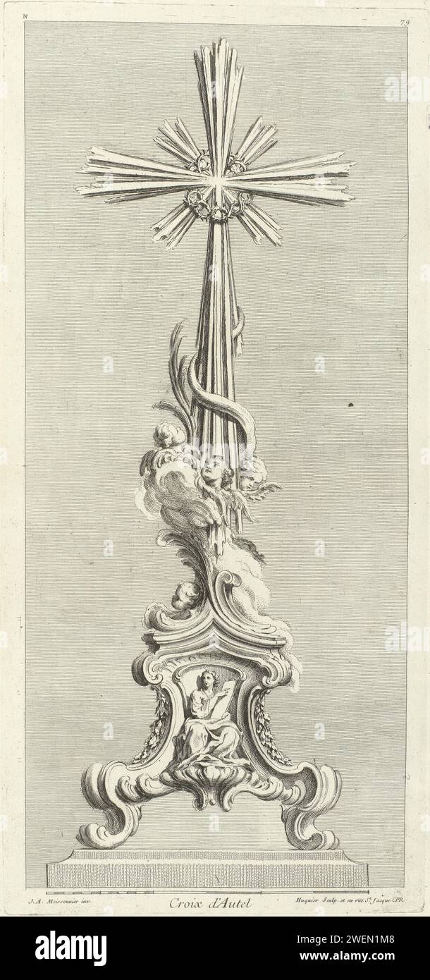 Design for an altar crucifix, Gabriel Huquier, Juste Aurèle Meissonnier ...