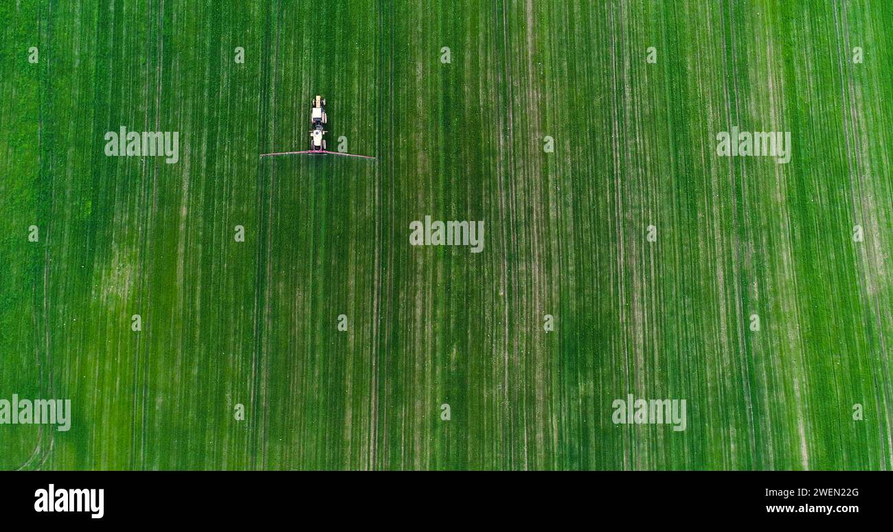 Aerial view agricultural farming land growing vegetable crops Stock ...