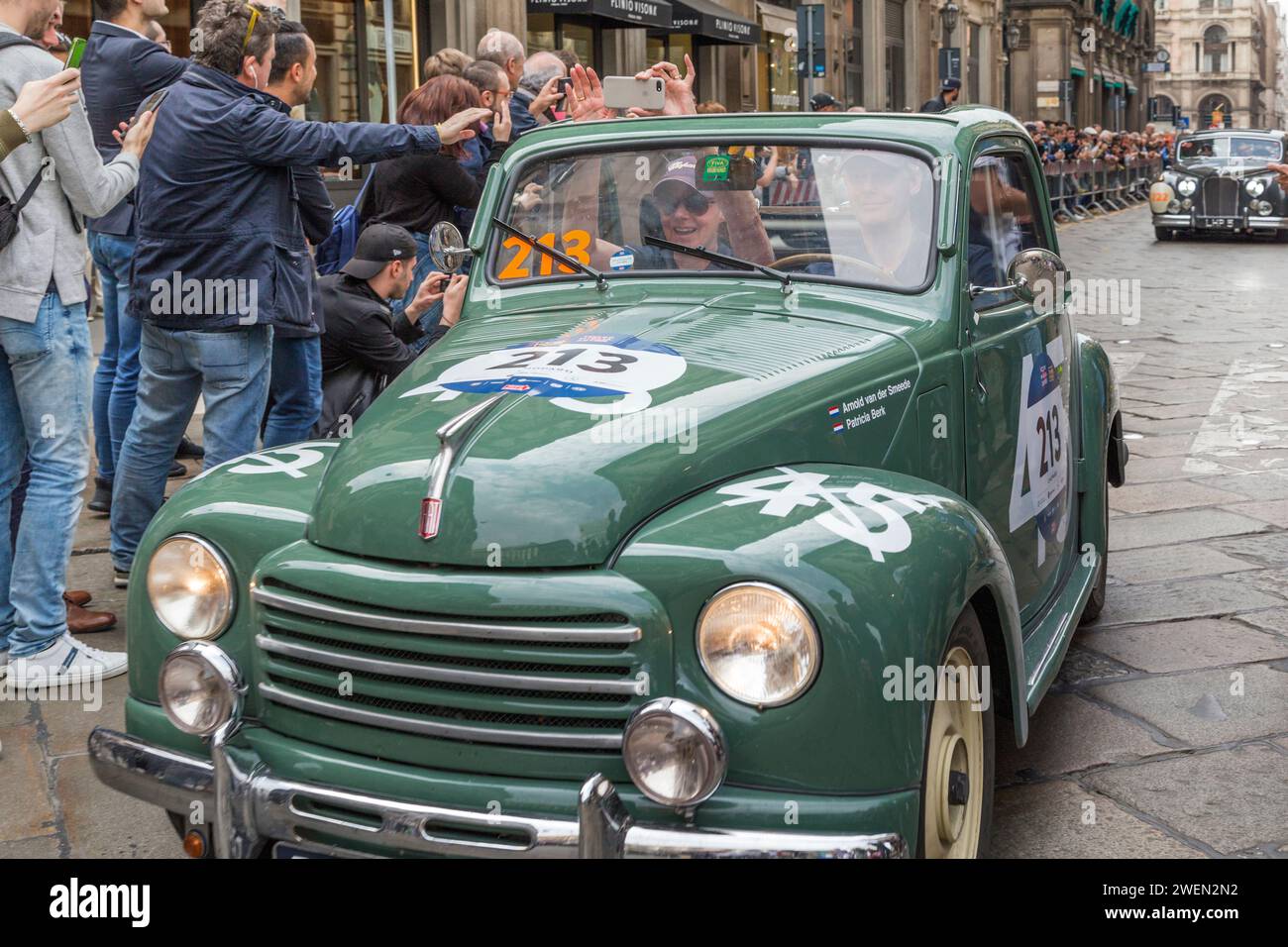 MILAN, ITALY - MAY 19, 2018: This is the Fiat 500c Belvedere on the ...