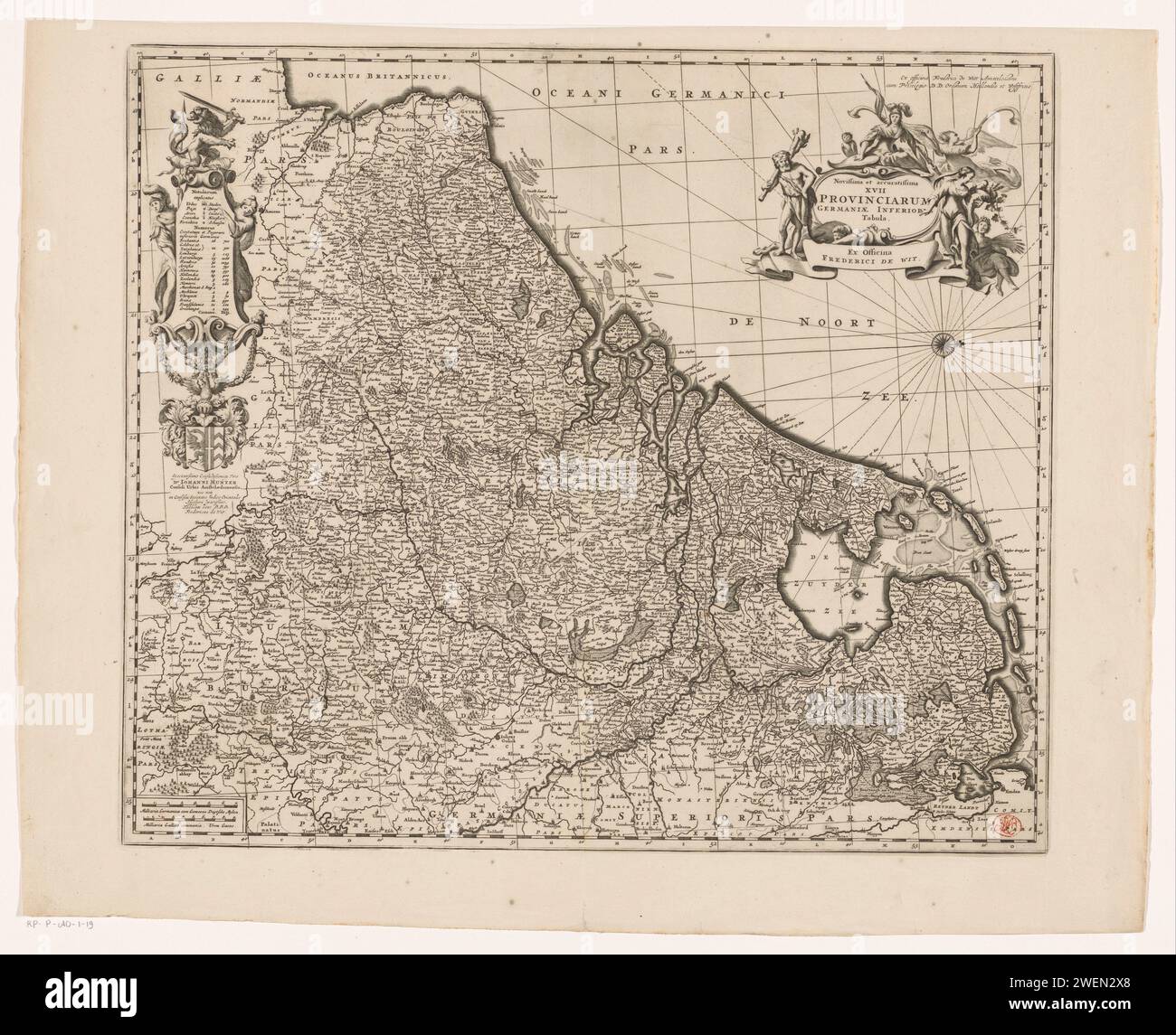 Map of the seventeen provinces, Abraham Jansz. Door (Possible), 1691 ...