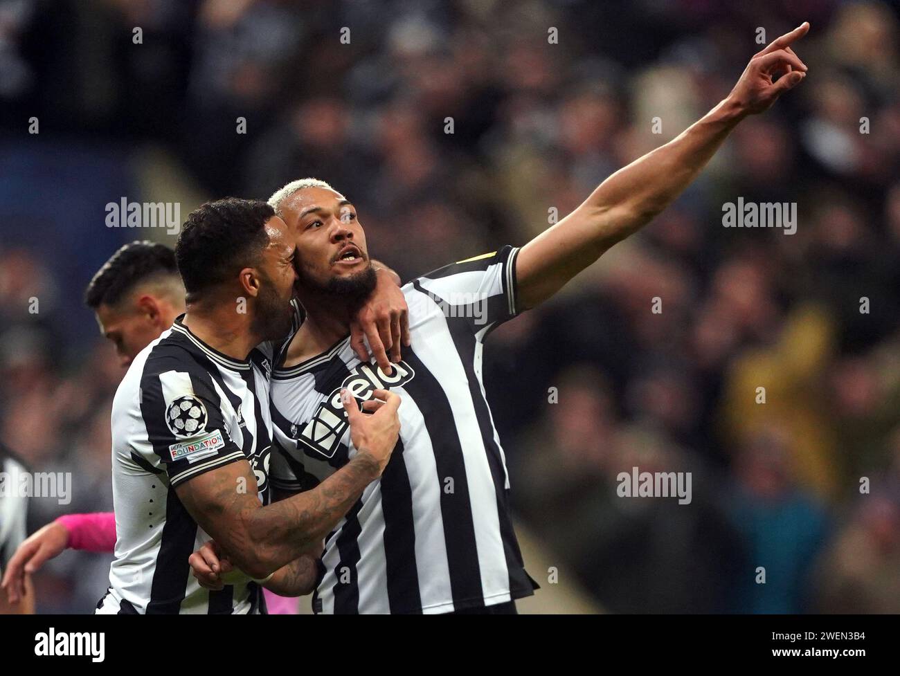 File photo dated 13-12-2023 of Joelinton (right) with Callum Wilson ...