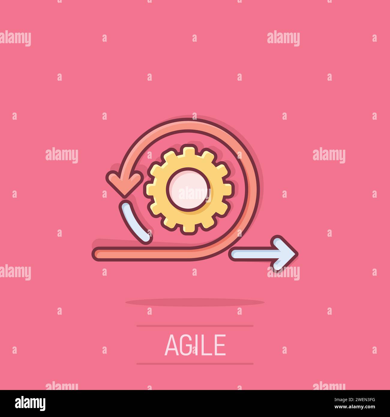 Agile icon in comic style. Flexible cartoon vector illustration on ...