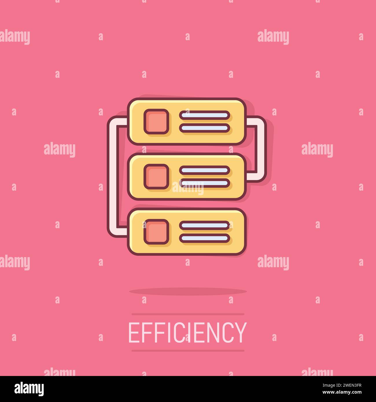 Improvement icon in comic style. Efficiency cartoon vector illustration ...