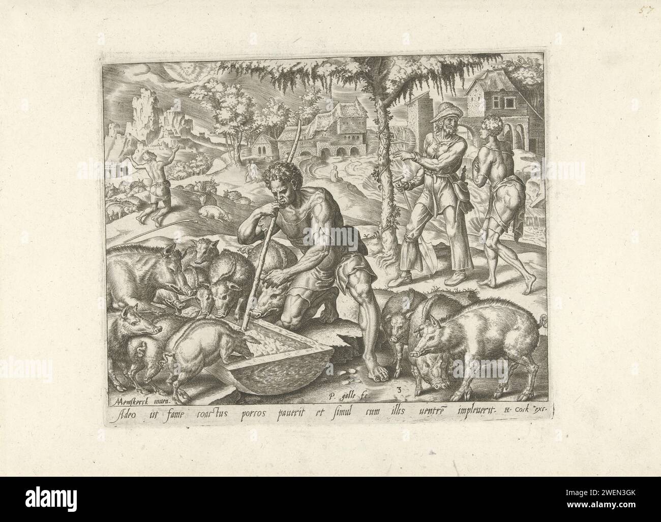 The Lost Son As Pig Heard, Philips Galle, After Maarten Van Heemskerck ...