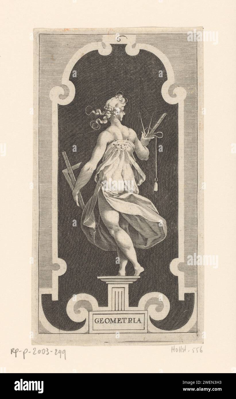 Personification of Geometry, Lucas Kilian, 1640 - 1708 print paper ...