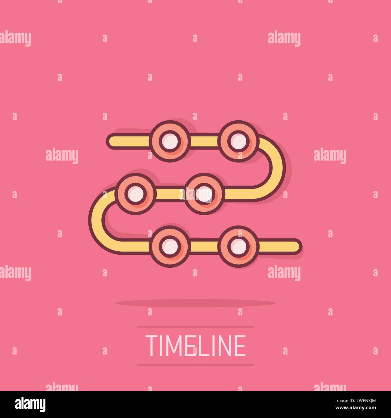 Timeline icon in comic style. Progress cartoon vector illustration on ...