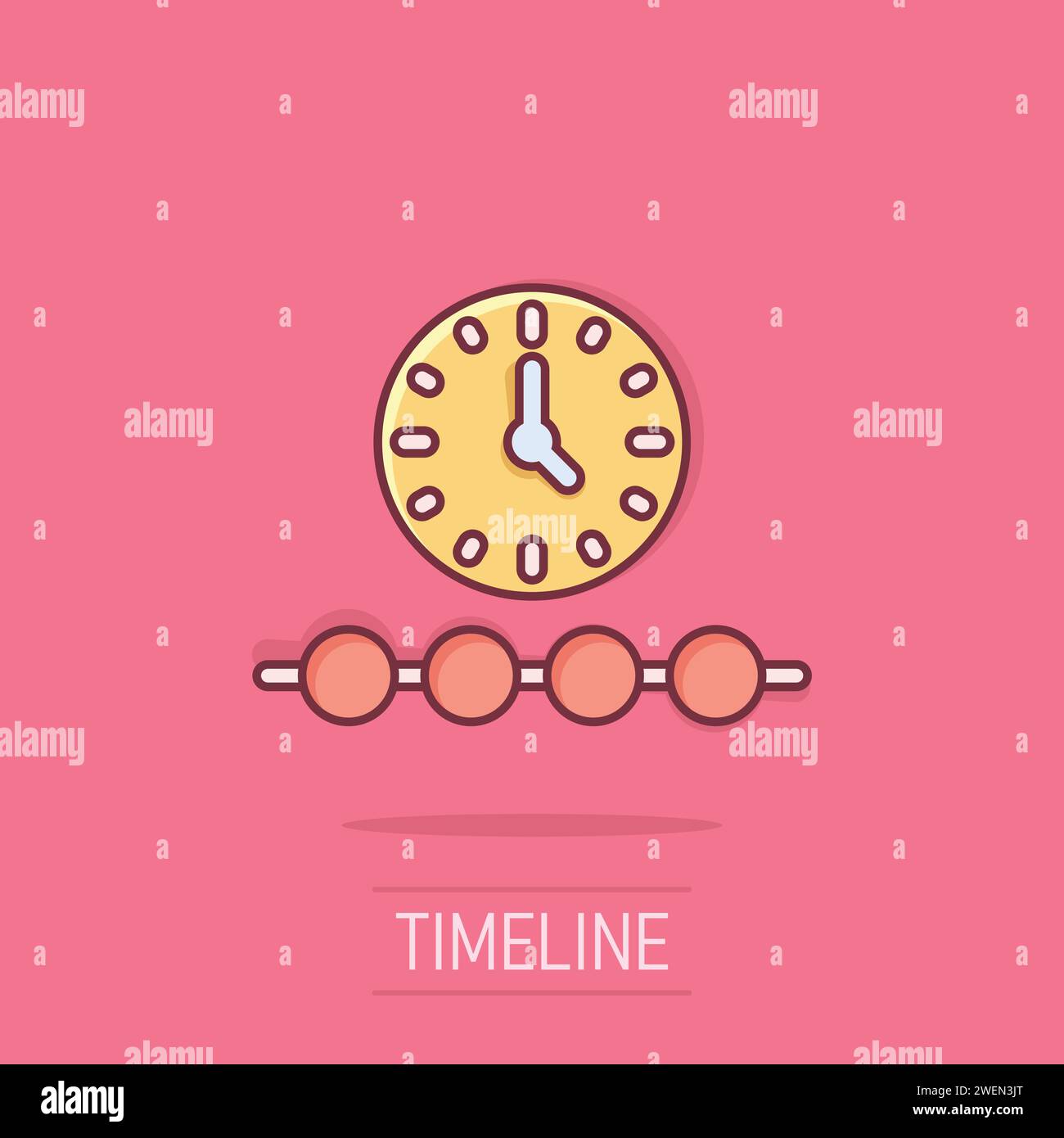 Timeline icon in comic style. Progress cartoon vector illustration on ...