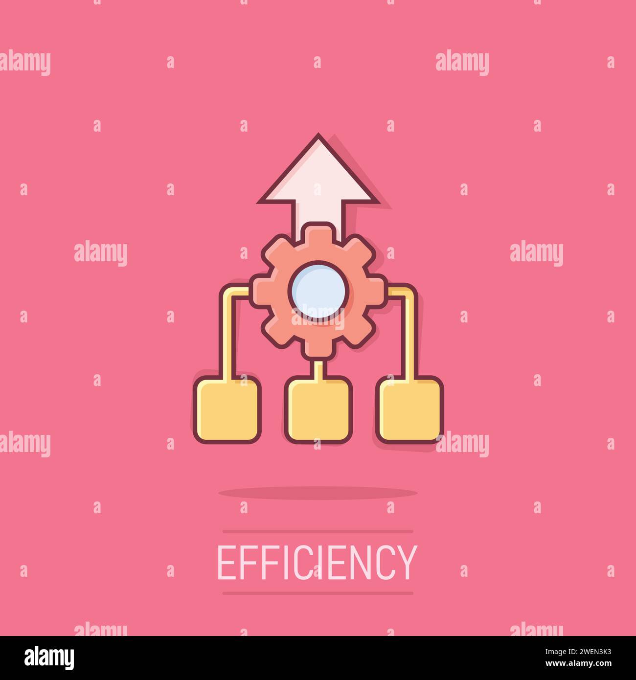 Improvement icon in comic style. Gear project cartoon vector ...