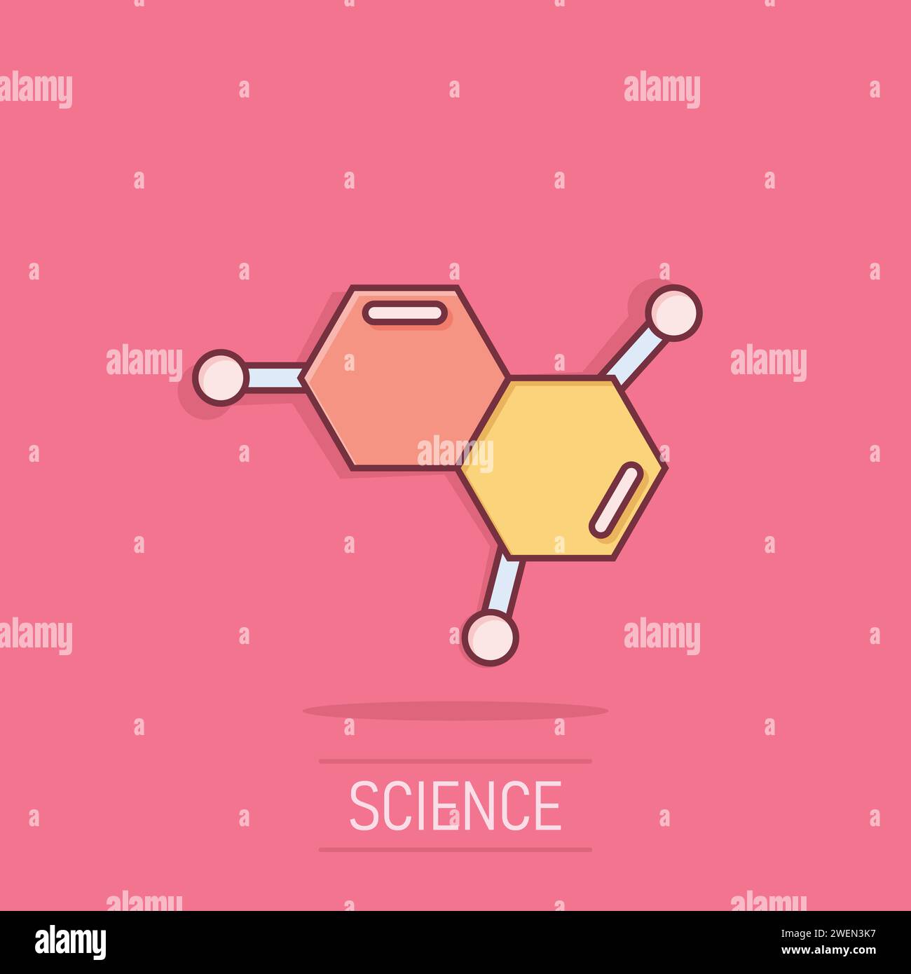 Science icon in comic style. Dna cell cartoon vector illustration on ...