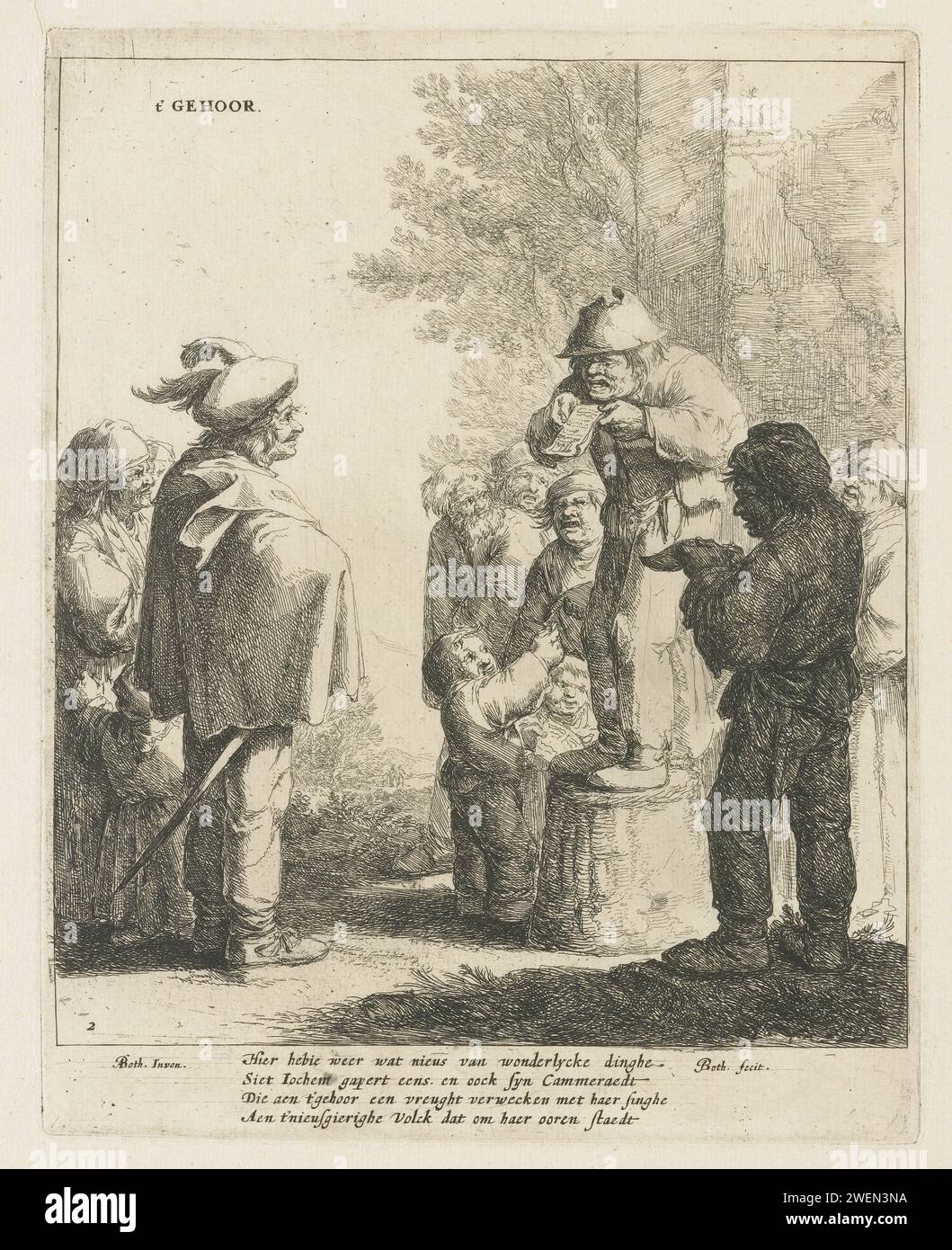 Gehoor, Jan Both, after Andries Both, 1620 - 1638 print The sense of ...