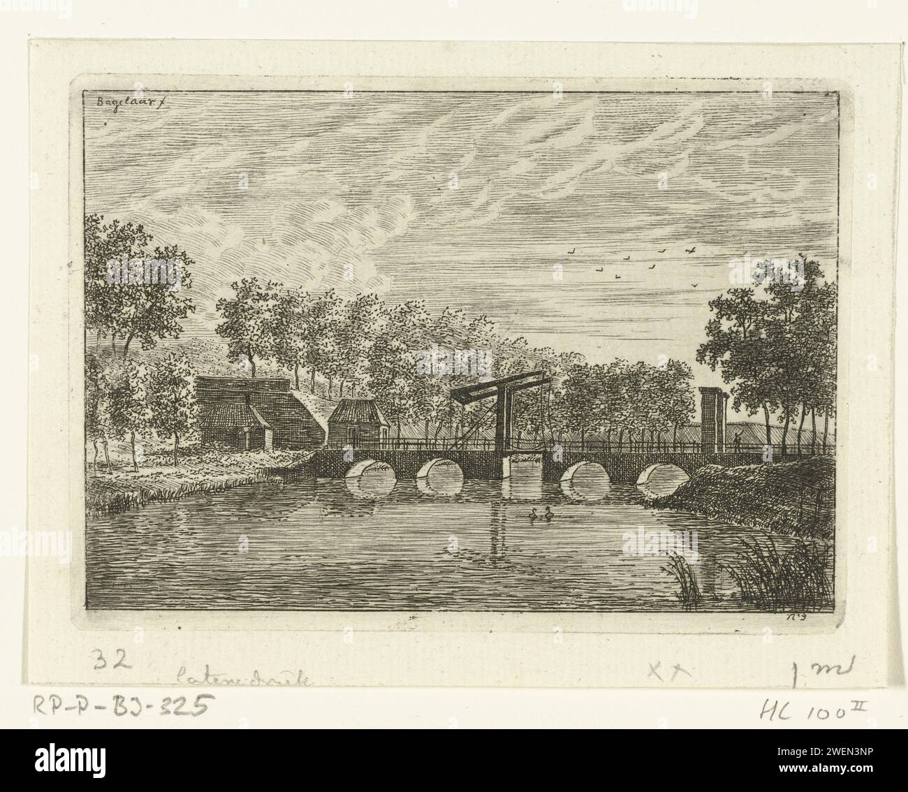 View of a bridge at Alkmaar, Ernst Willem Jan Bagelaar, 1798 - 1837 ...