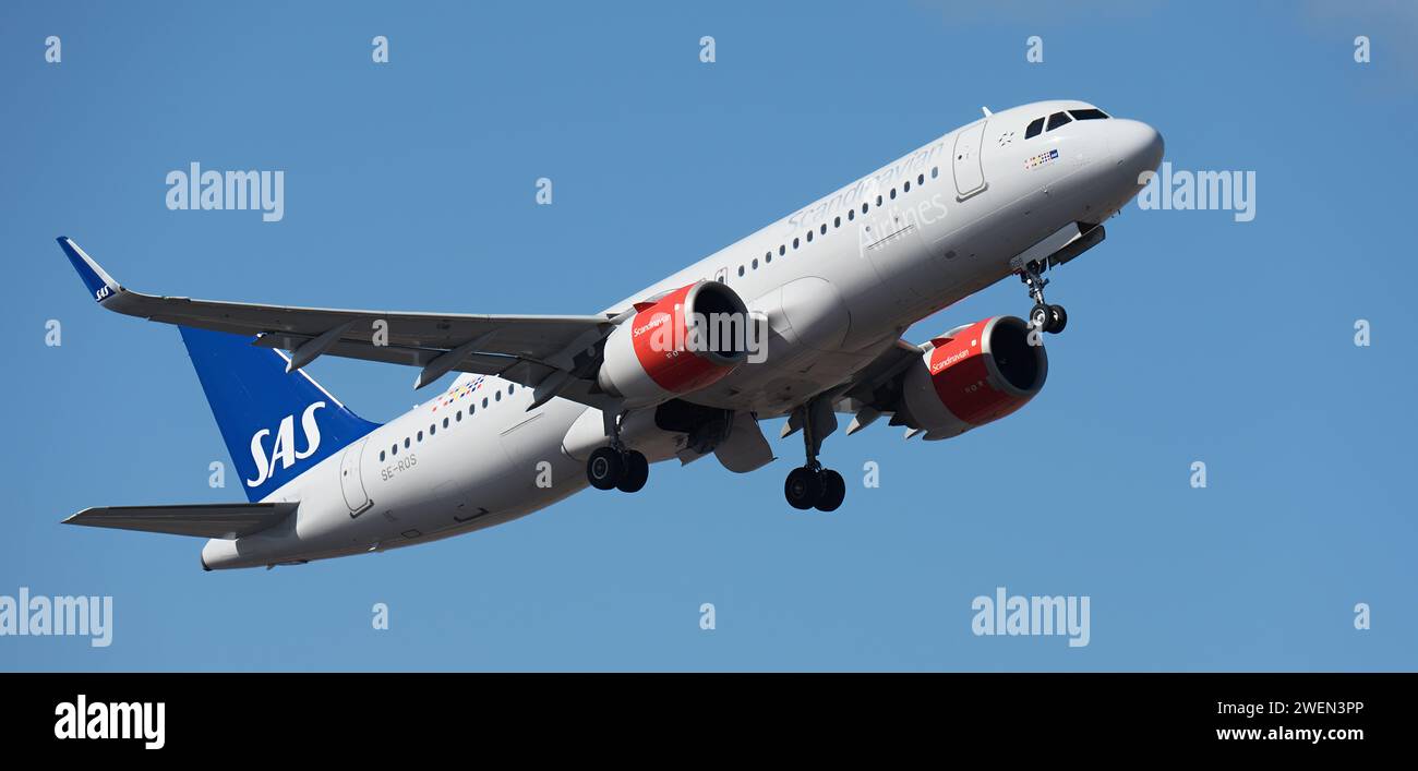 Tenerife, Spain January 21 st, 2024 Airbus A320-251N. SAS Airlines ...