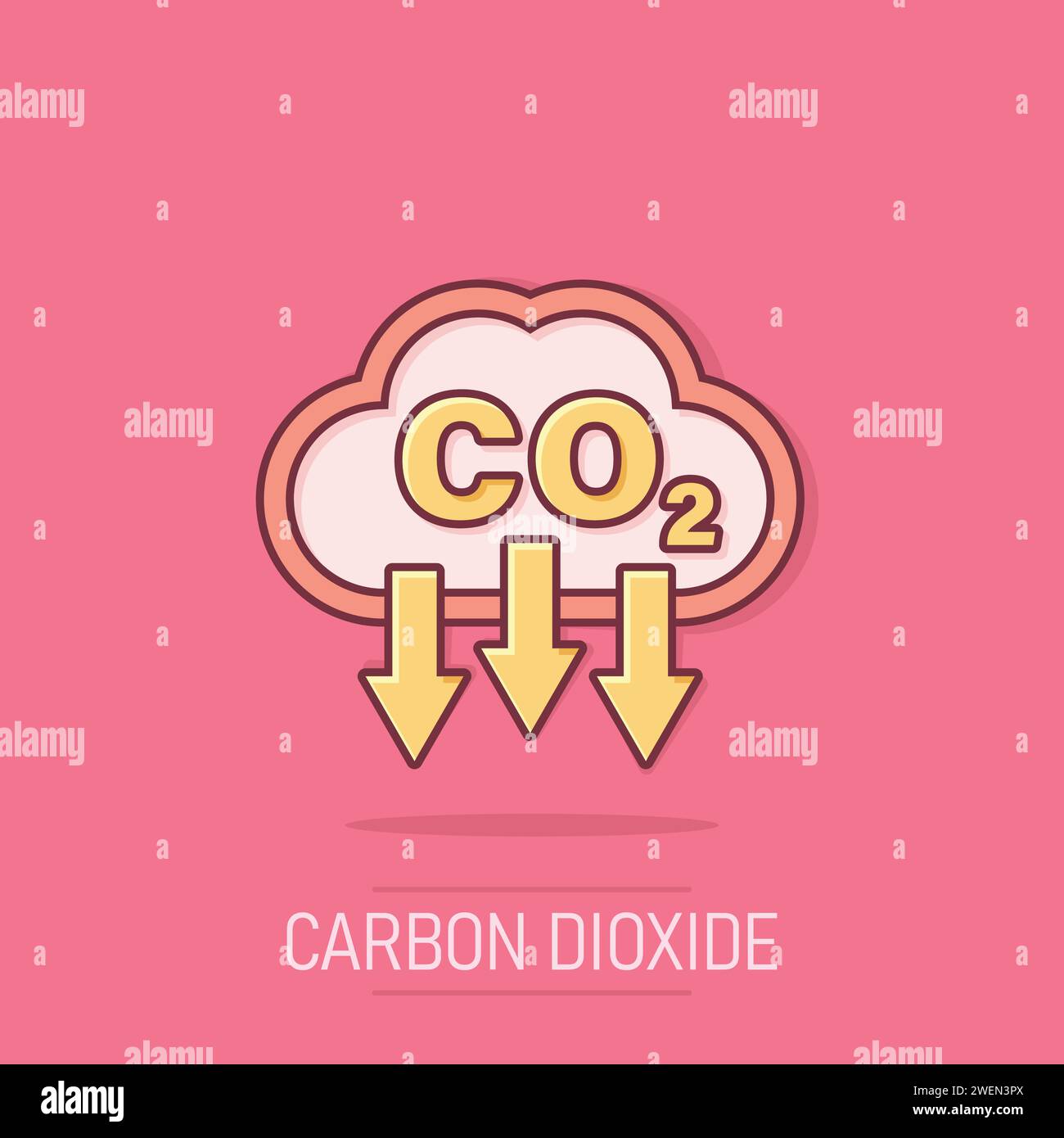 Co2 icon in comic style. Emission cartoon vector illustration on ...