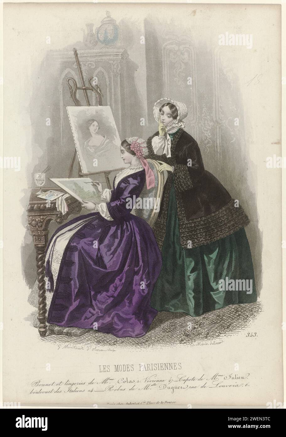 Les Modes Parisiennes, 1849, No. 353: Bonnet and Lingeries (...), 1849 ...