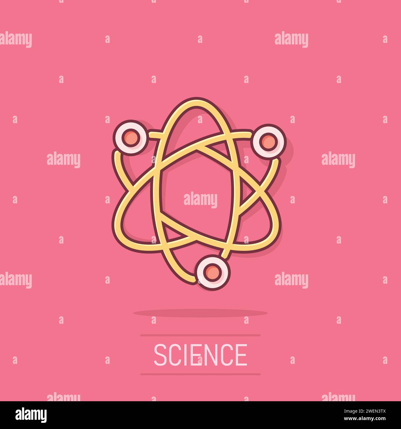 Science icon in comic style. Dna cell cartoon vector illustration on ...