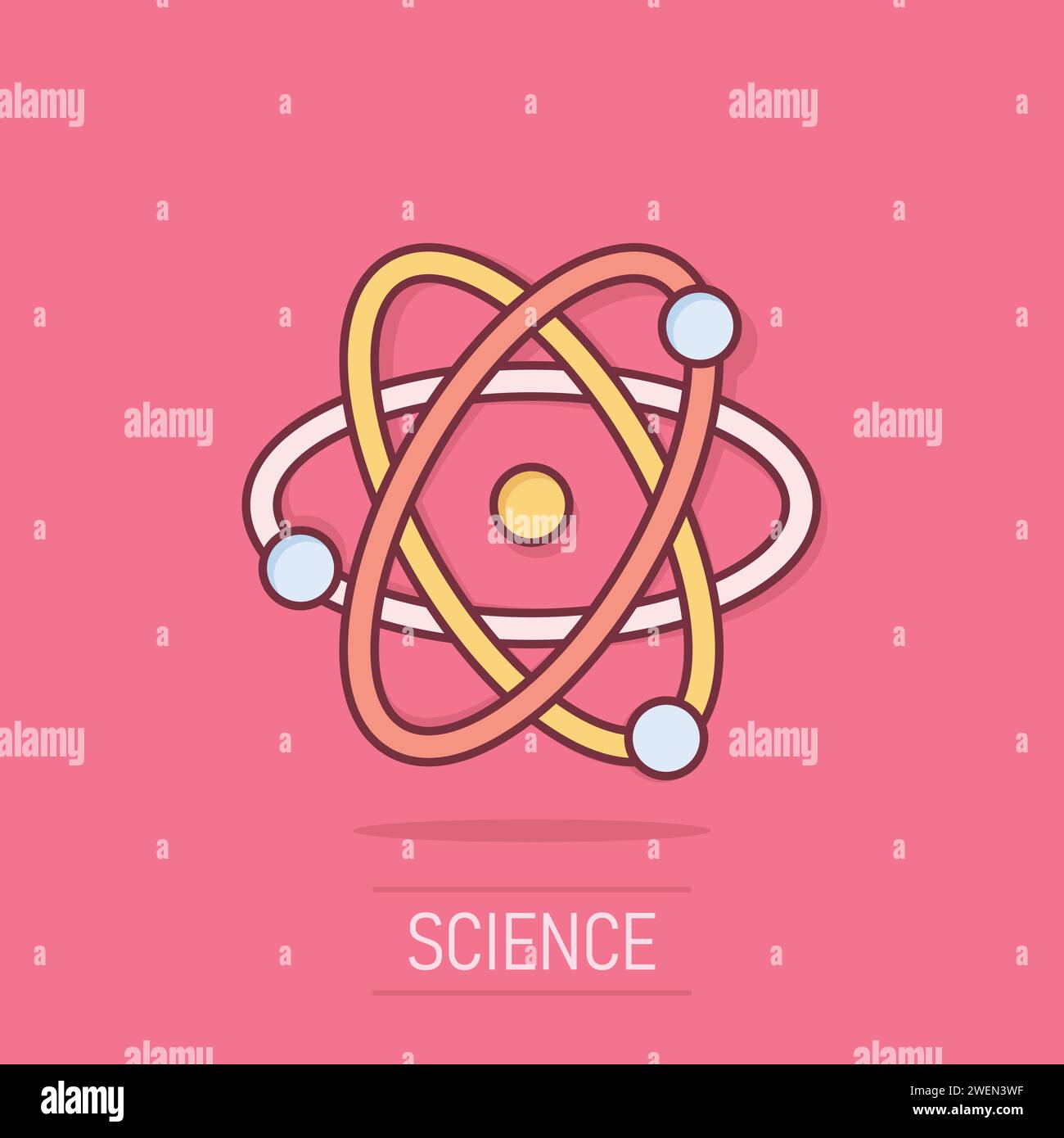 Science icon in comic style. Dna cell cartoon vector illustration on ...