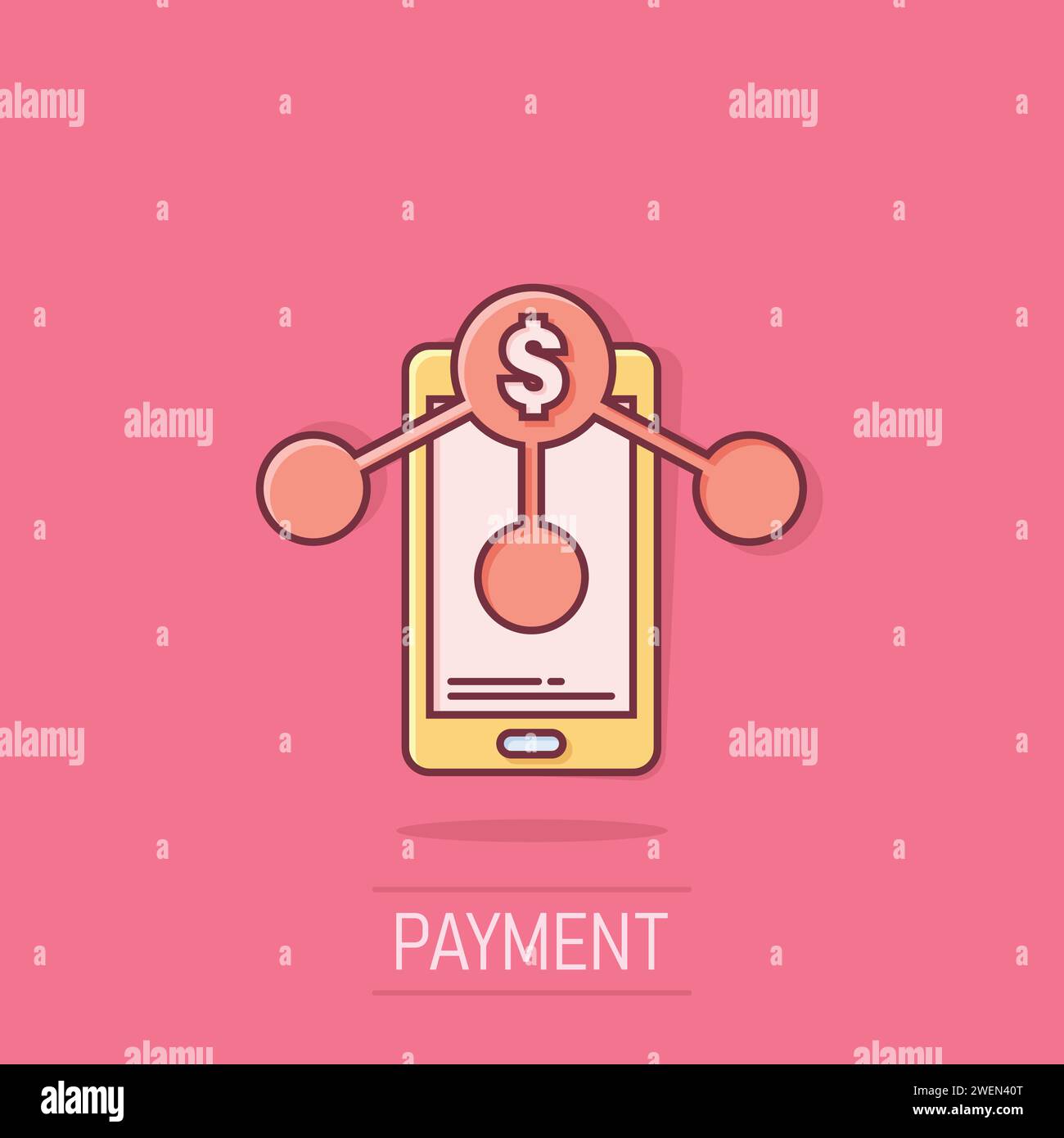 Payment services icon in comic style. Money send cartoon vector ...