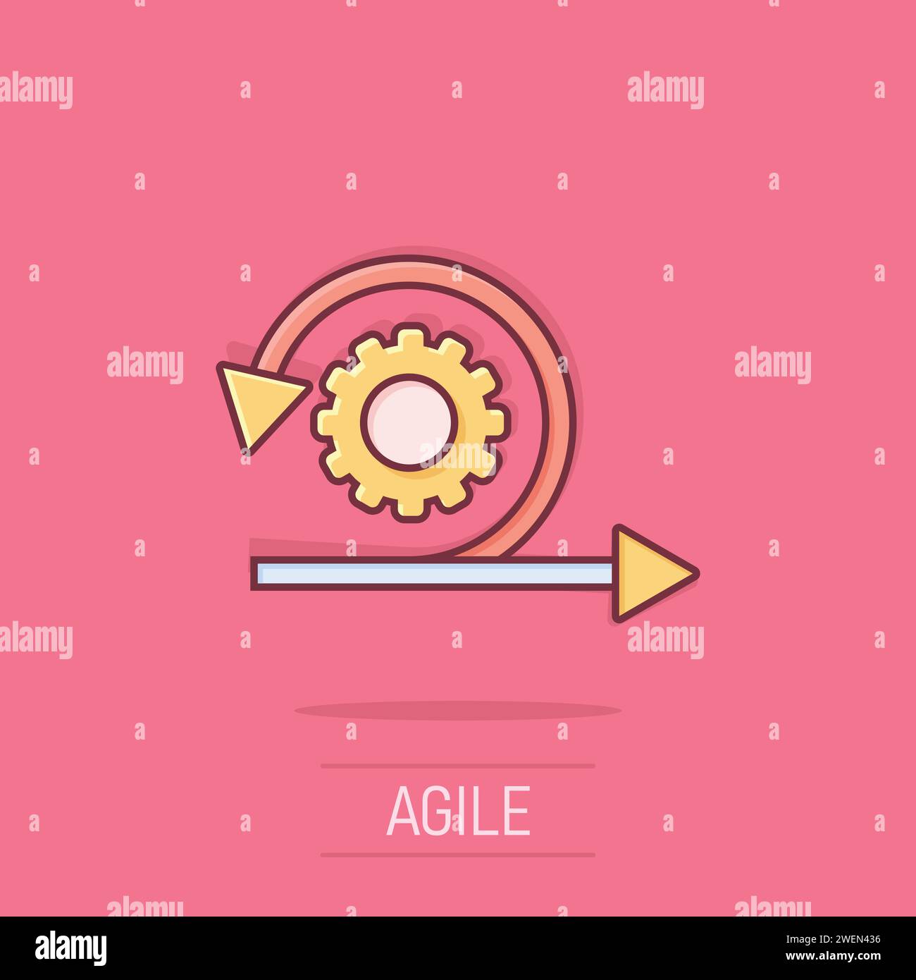 Agile icon in comic style. Flexible cartoon vector illustration on ...