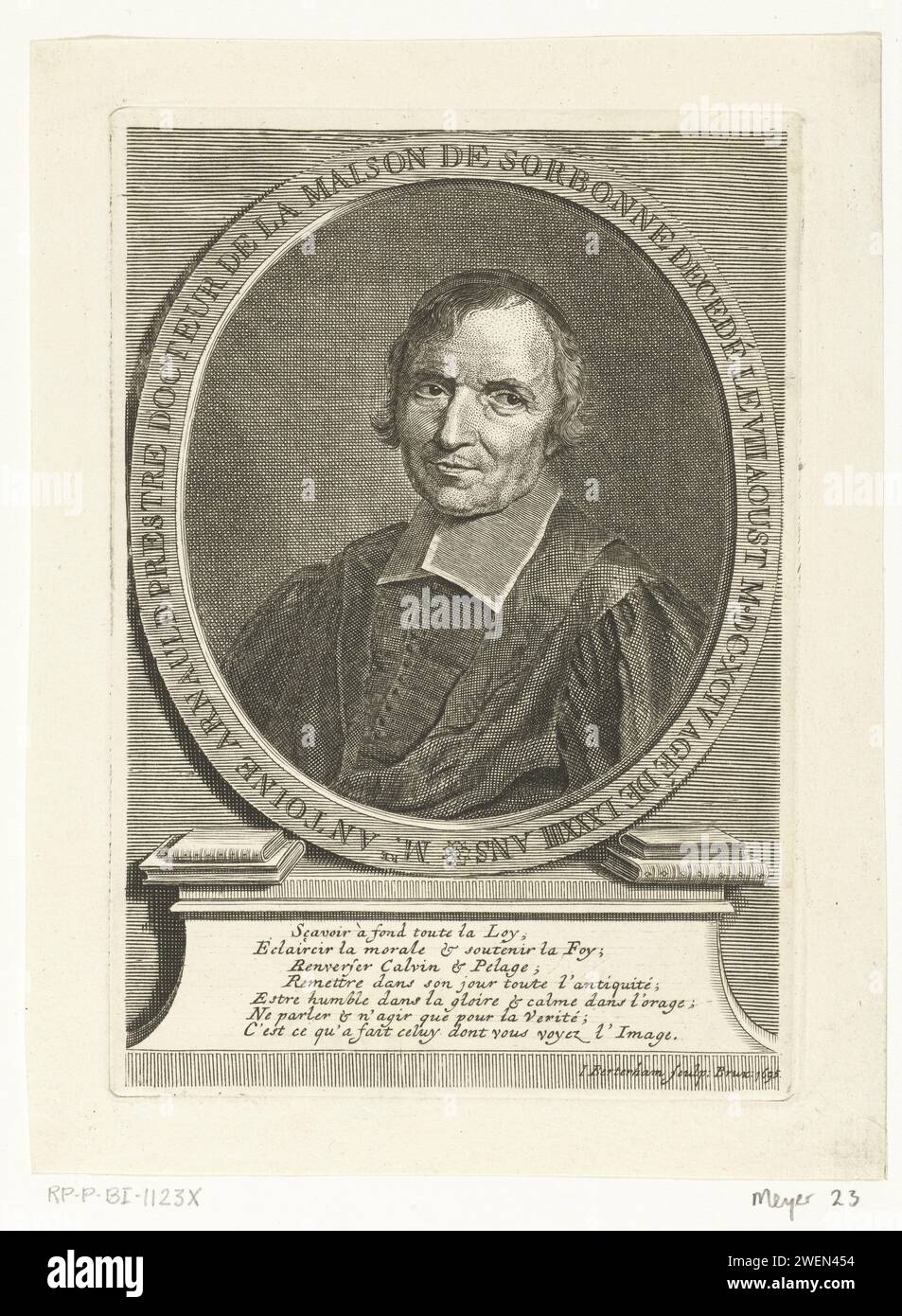 Portrait of professor of theology Antoine Arnauld, Jan Baptist ...
