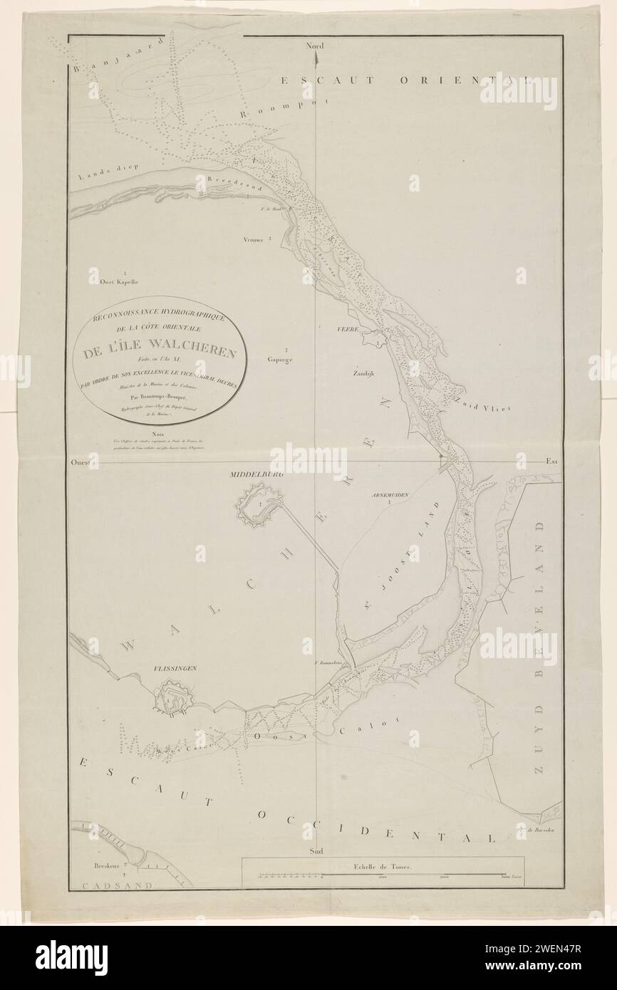 Map of the east coast of Walcheren, Anonymous, After Charles-François ...
