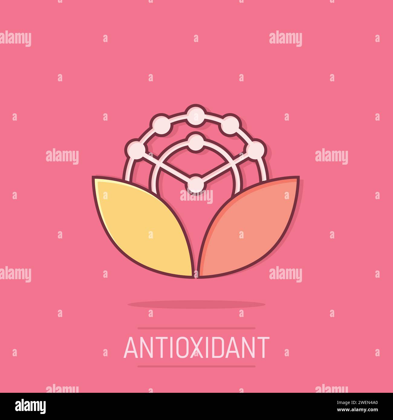 Antioxidant icon in comic style. Molecule cartoon vector illustration ...