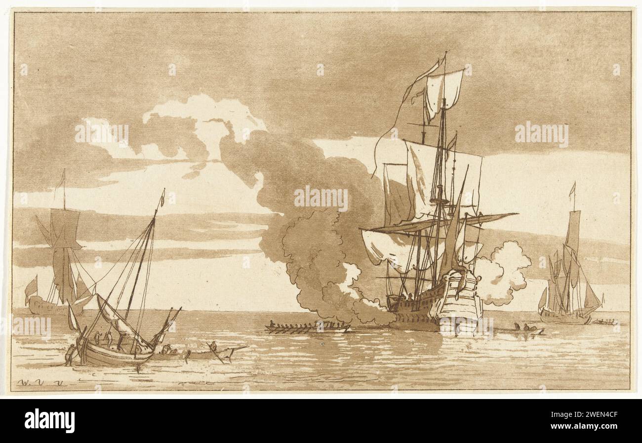 ZeeSlag, Anthonie van den Bos, after Willem van de Velde (II), After ...
