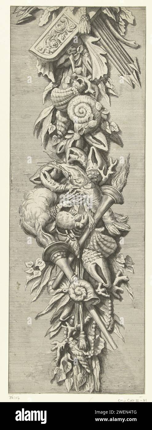 Trophy with arrow cooker and arrows, 1675 - 1700 print Under the arrow ...