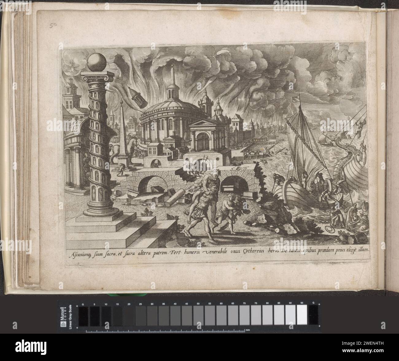 Aeneas saves his father from the burning Troy, 1570 - 1574 print Aeneas ...