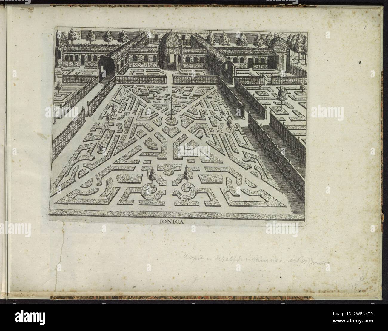 Garden with a ground floor with diagonal paths, Anonymous, After Hans ...
