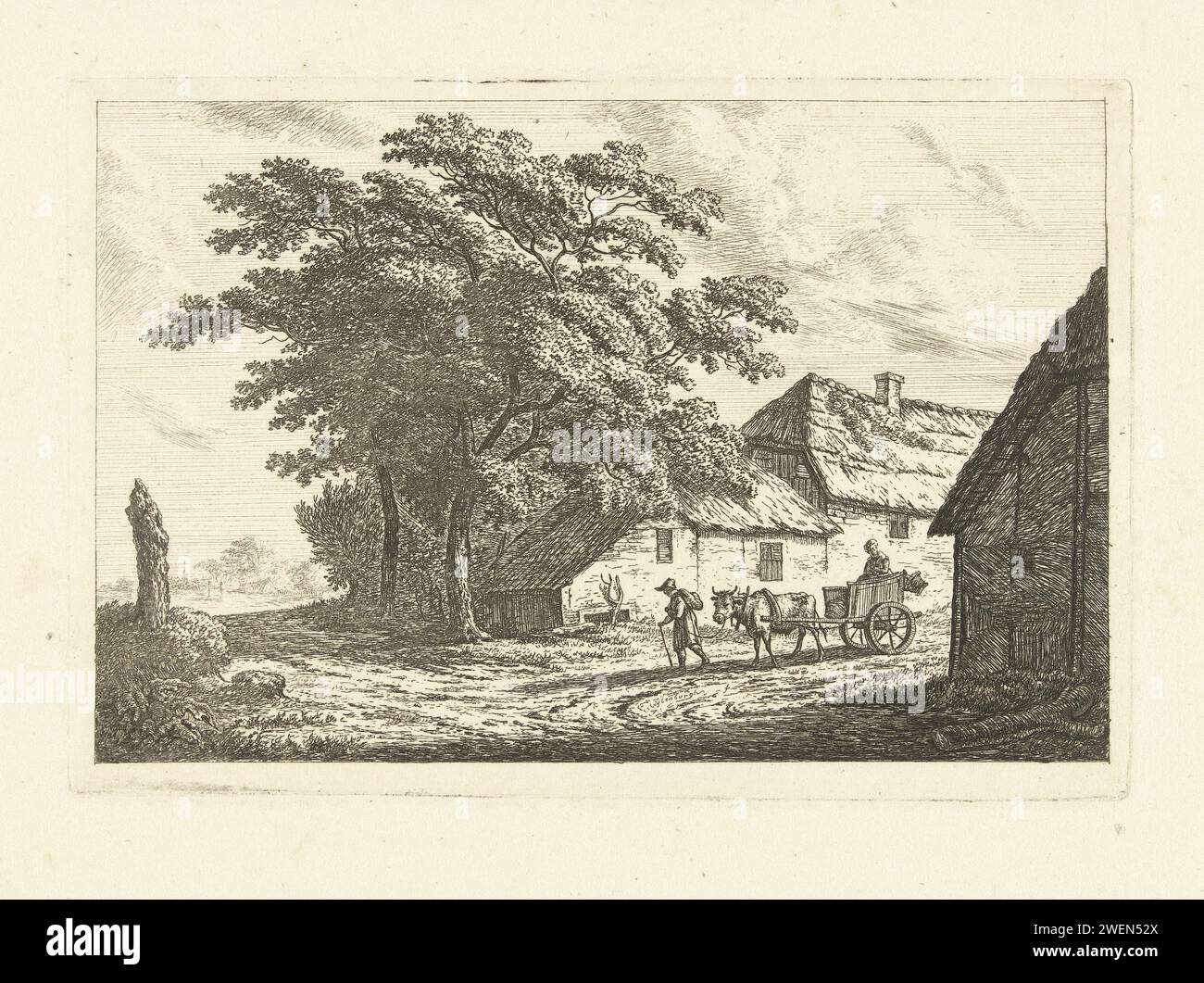 Landscape with farm and Ossewagen, Johannes van Cuylenburgh, 1803 ...