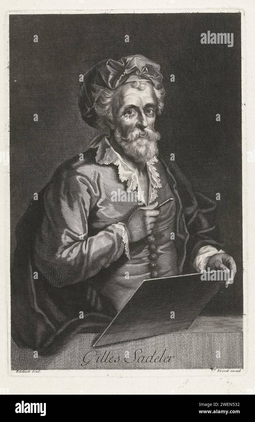 Portret van Giles Sadeler, Gerard Edelinck, 1673 - 1707 print Portrait ...