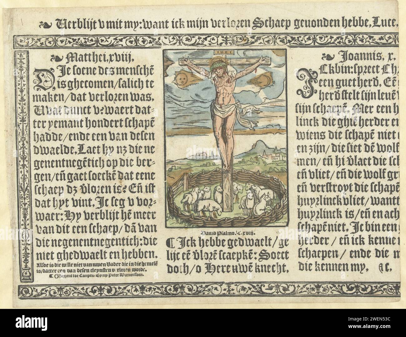 Christ on the Cross as the Good Shepherd, Anonymous, 1550 - 1565 print Christ on the cross with ...