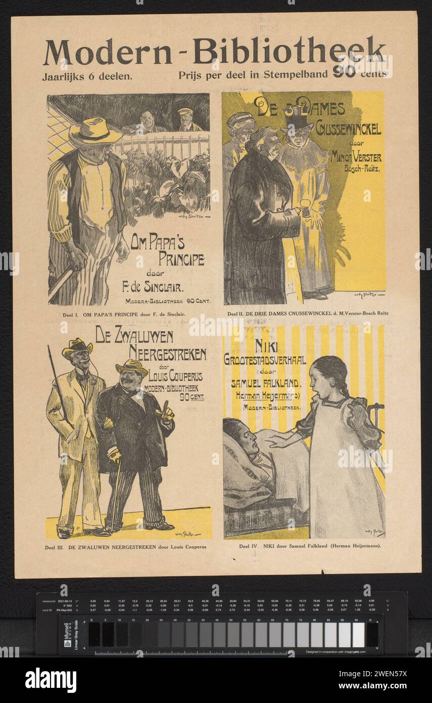 Advertising note for four editions of the Modern Library, Willy Sluiter ...