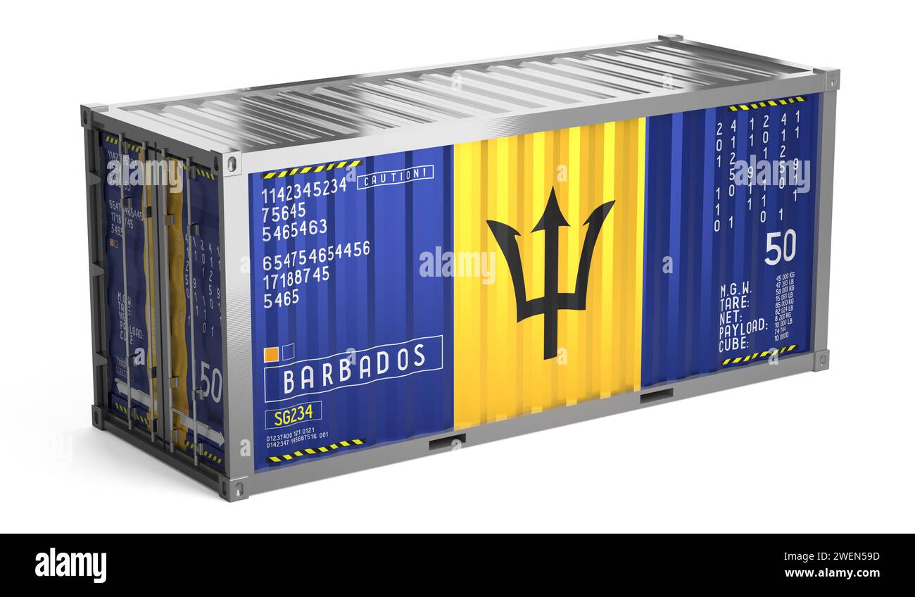 Barbados shipping container Cut Out Stock Images & Pictures - Alamy