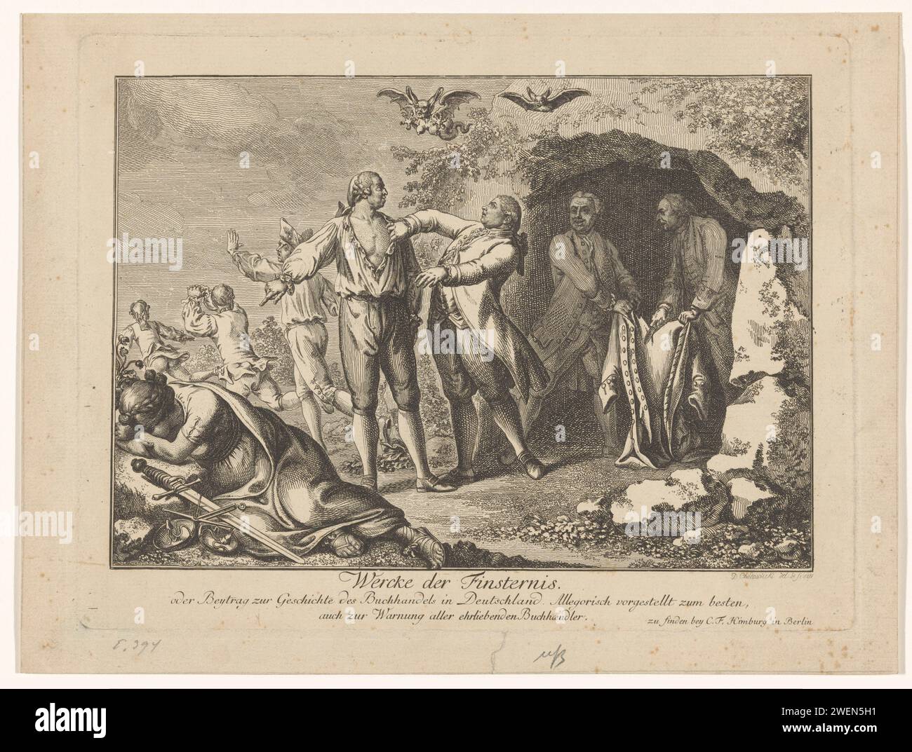 Satire on Printing Persons in Germany, 1781 print In the middle a ...