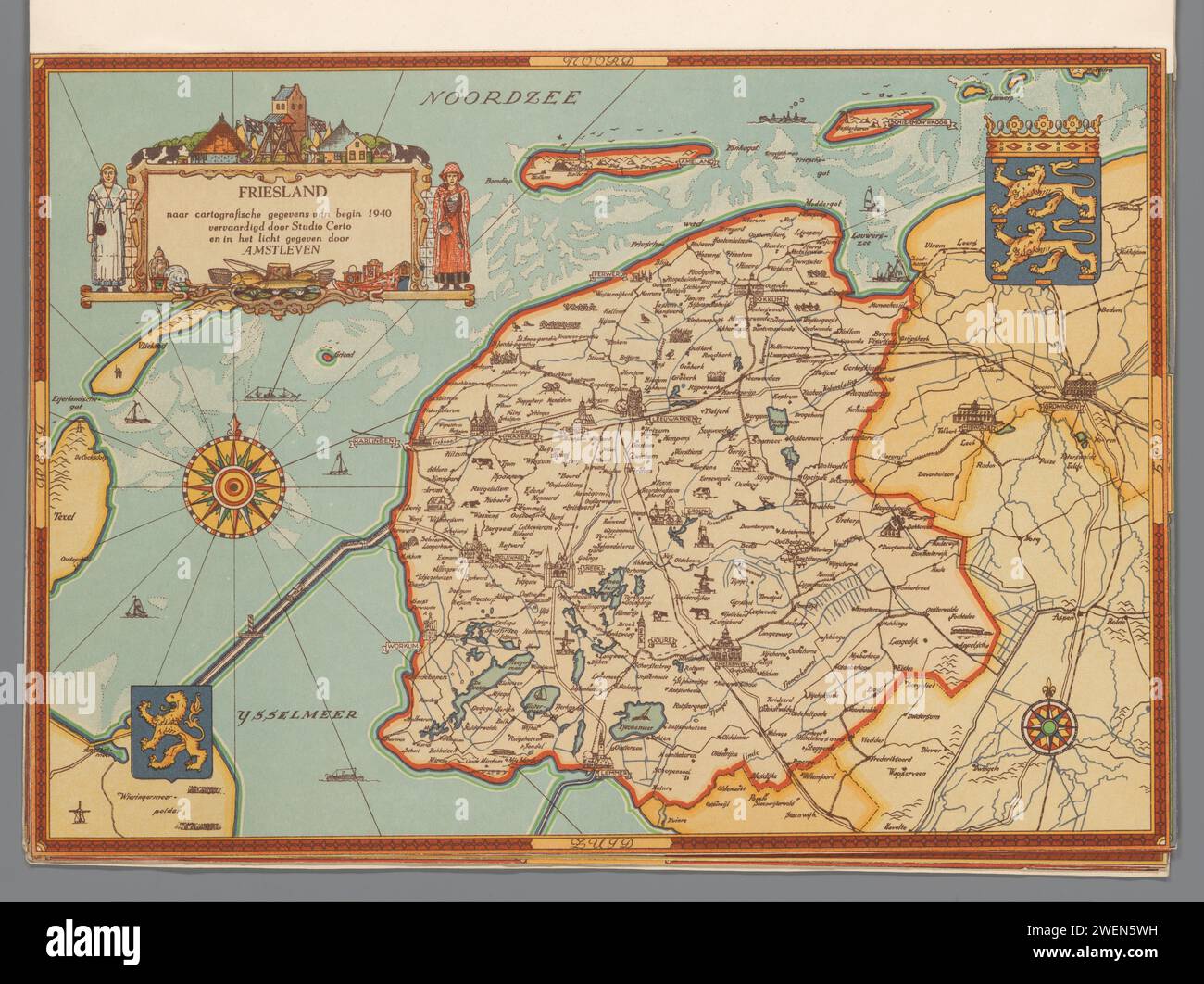Map of Friesland, 1940, Studio Certo, c. 1947 print This print is part ...