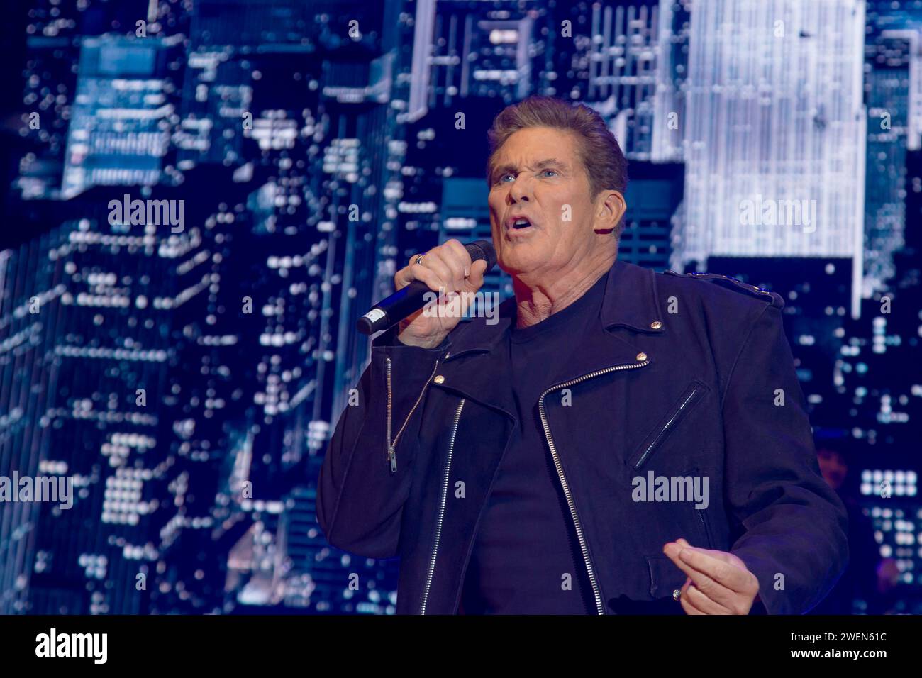 Der US-amerikanische Sänger und Schauspieler David Hasselhoff 65 gibt ...