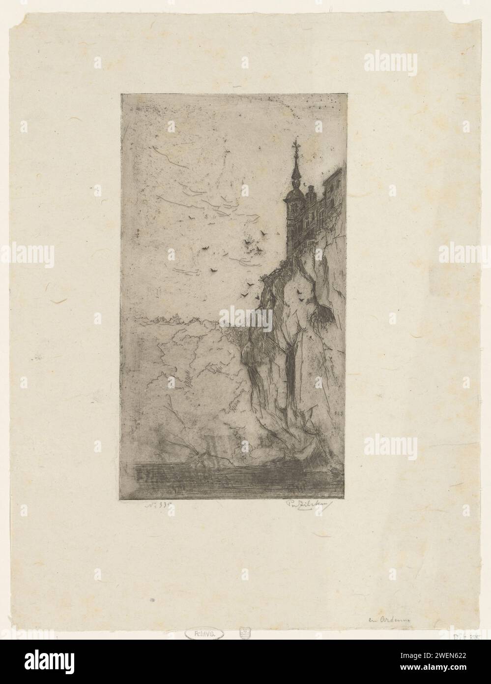 View of the Castle of Walzin, Philip Zilcken, 1890 - 1930 print ...