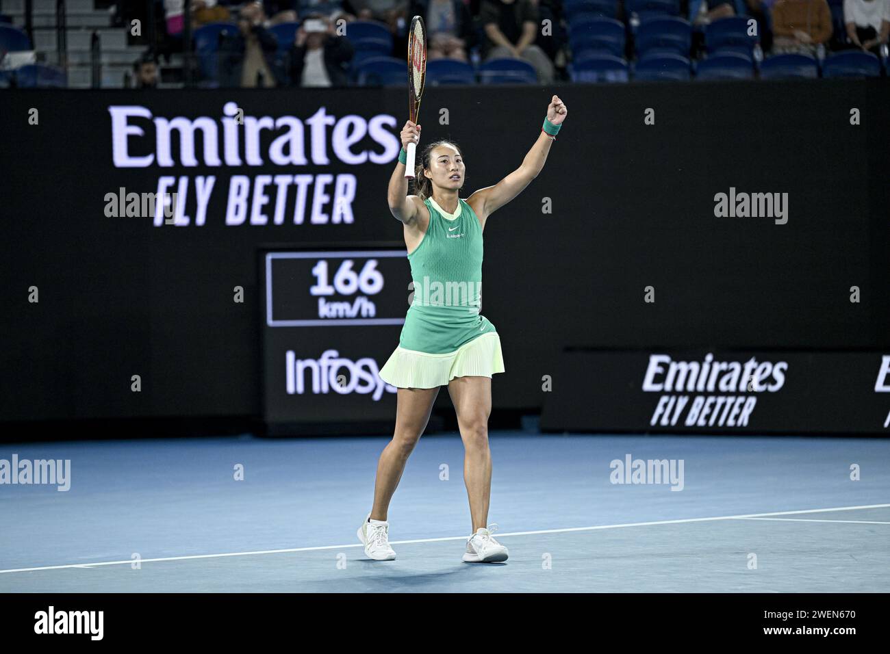 Qinwen Zheng during the Australian Open AO 2024 Grand Slam tennis ...