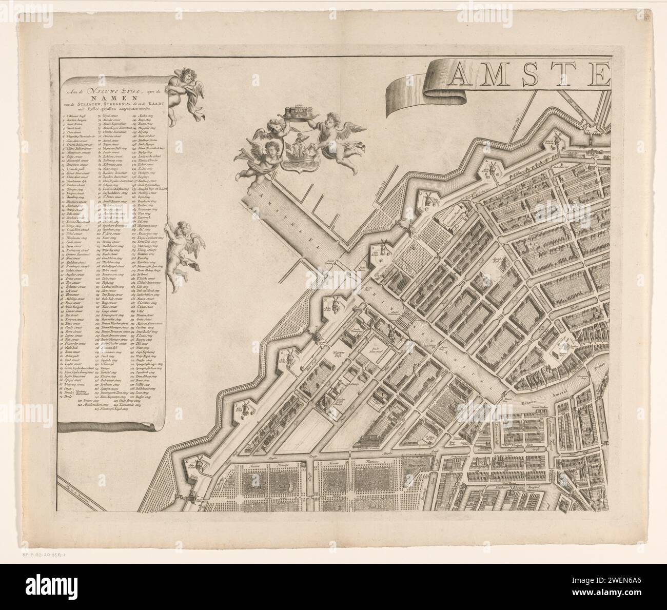 Map of Amsterdam (part top left), Gerrit de Broen (II), 1774 - 1782 print Part (top left) of a ...