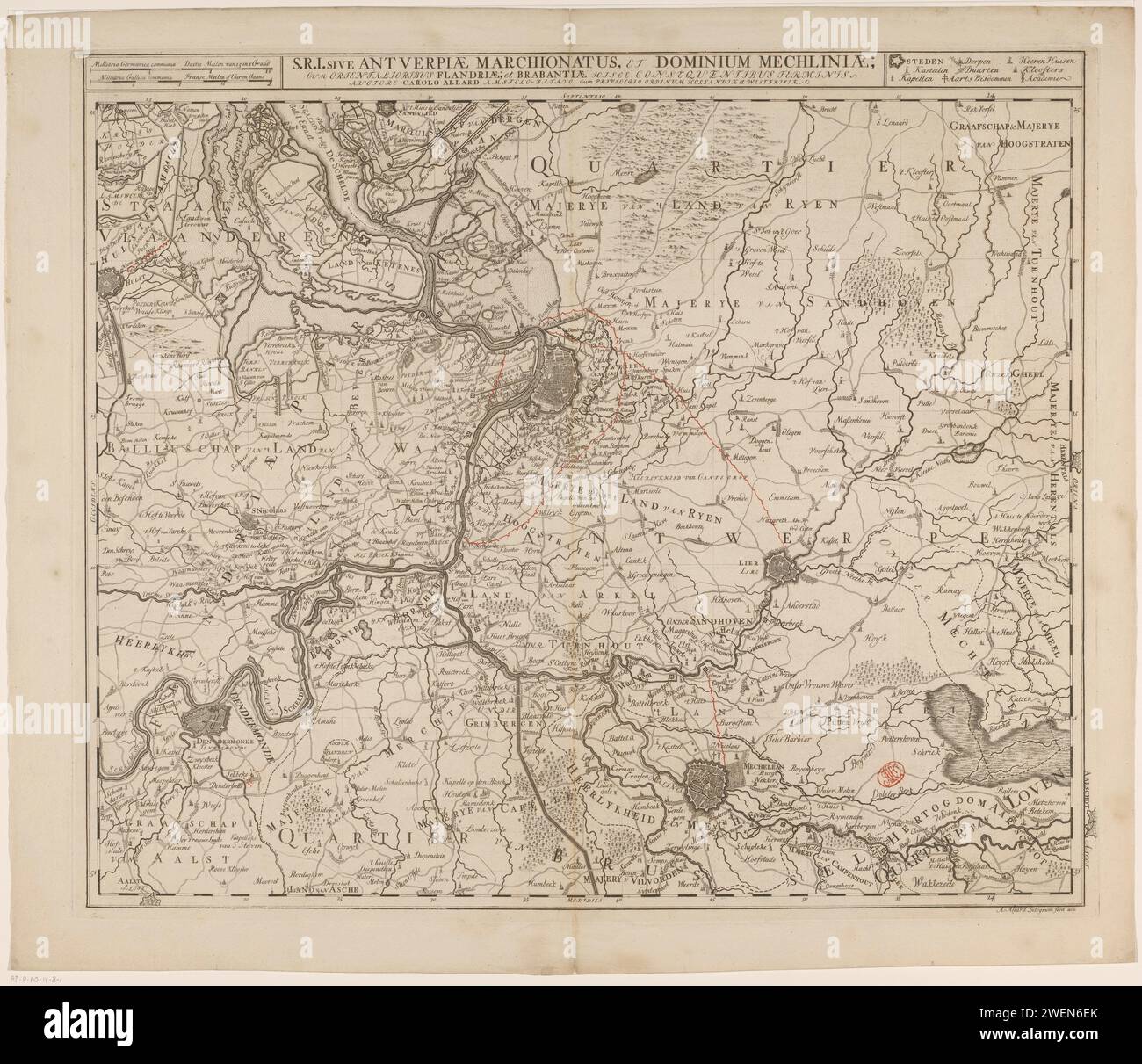 Map of the quarter of Antwerp, part of the Duchy of Brabant, Abraham ...